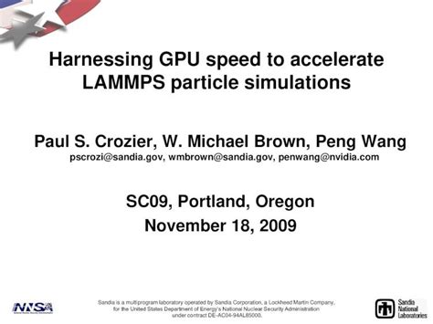 Pdf Harnessing Gpu Speed To Accelerate Lammps Particle · Pdf Filepaul S Crozier W Michael