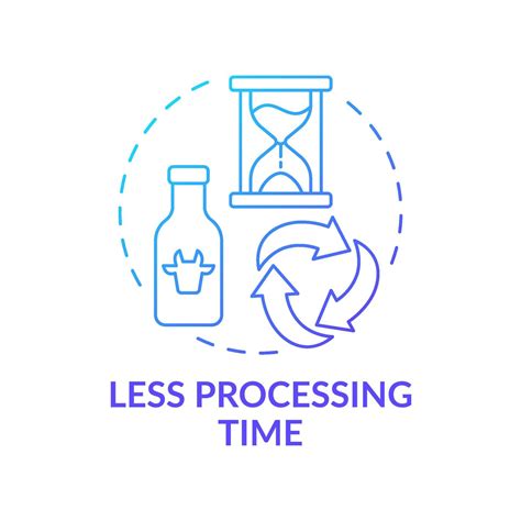 Less Processing Time Blue Gradient Concept Icon Reduce Process Time Advantages Of Uht Milk