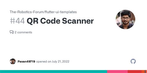 qr code scanner · issue 44 · the robotics forum flutter ui templates