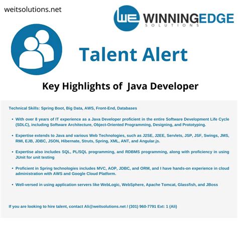 Winningedge Solutions Llc On Linkedin Javafullstackdeveloper Hiring Talentalert Data