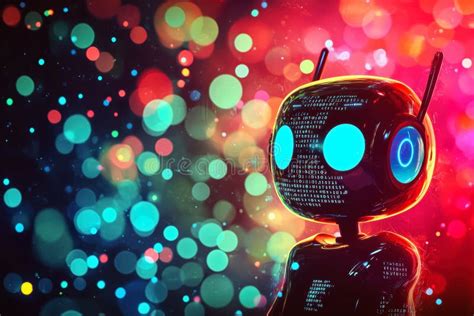 A Glowing Chatbot Icon With Speech Bubbles And Binary Code Vibrant