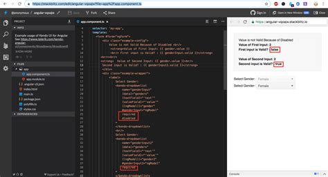 DropdownList Shows Invalid When We Apply Disabled To It Issue Telerik Kendo Angular