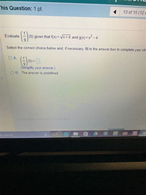 solved evaluate f g 0 given that f x squareroot x 4