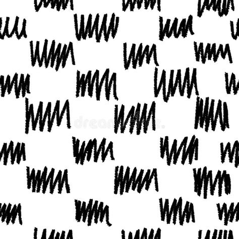 Hand Drawn Ink Seamless Pattern Trendy Monochrome Doodles And Brush Marks Simple Abstract