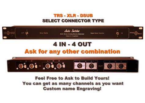 In Out Analog Studio Switch DSUB TRS XLR Select Audio Connection