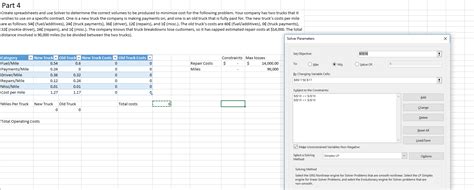 Solved Hi Having Trouble Setting Up My Solver In Excel To Calculate