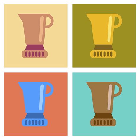 어셈블리 플랫 아이콘 커피 머신 메이커 벡터 Ai Eps Uidownload