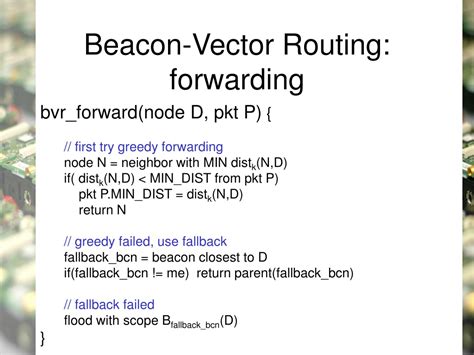 Ppt Beacon Vector Routing Scalable Point To Point Routing In Wireless Sensor Networks
