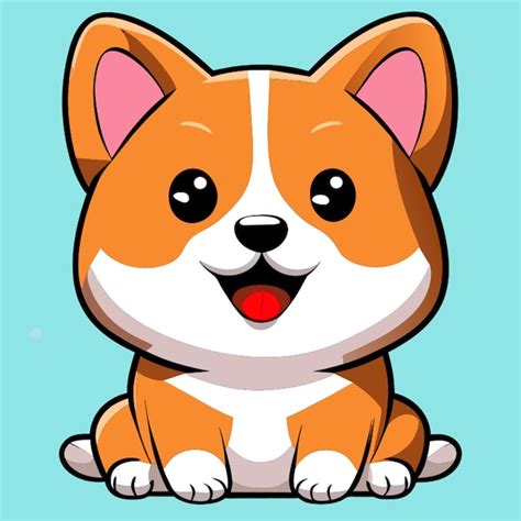 귀여운 개 터 일러스트레이션 프리미엄 Ai 생성 벡터