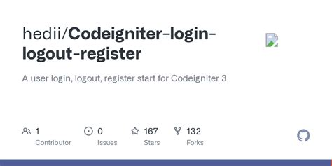 Github Hediicodeigniter Login Logout Register A User Login Logout Register Start For