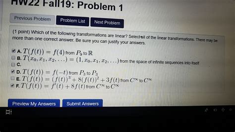 Solved Hw22 Fali19 Problem 1 Previous Problem Problem List