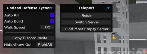 Undead Defense Tycoon Auto Kill Auto Build Walkspeed Slider Scripts RbxScript