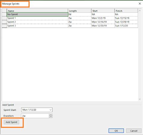 MANAGEMENT YOGI Microsoft Project 2019 Agile Working With Sprints Project 1