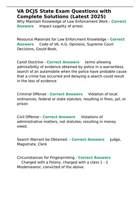 Va Dcjs State Exam Questions With Complete Solutions Latest 2025 Dcjs Exm Stuvia Us