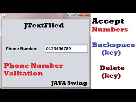 JAVA SWING JTextField Phone Number Validation Accept Only Numbers With Digit YouTube