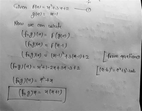 [solved] given the functions f x x 2 3x 2 and g x x 1 find the course hero