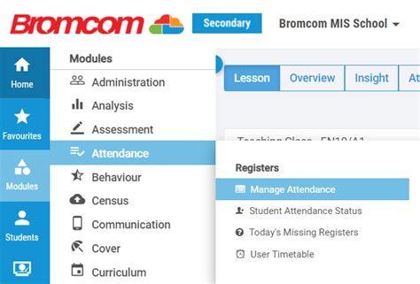 How To Take A Register Bromcom
