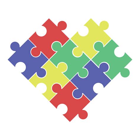 Love Shape Made By Puzzle Jigsaw Pieces In Colorful Rainbow Pastel Vector Design Illustration