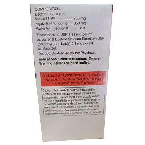 Contrapaque Liquid 350mg Iohexol Injection Usp Packaging Size 100 Ml At Rs 900 Vial In Jammu