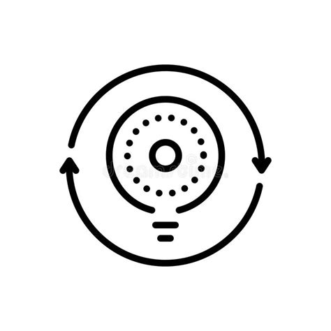 Black Line Icon For Consistency Fixture And Circular Stock Vector