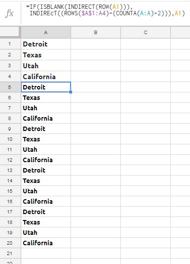 Repeat Range Of Items Multiple Times In Google Sheets Stack Overflow