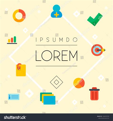 Set Management Icons Flat Style Symbols Stock Vector Royalty Free Shutterstock