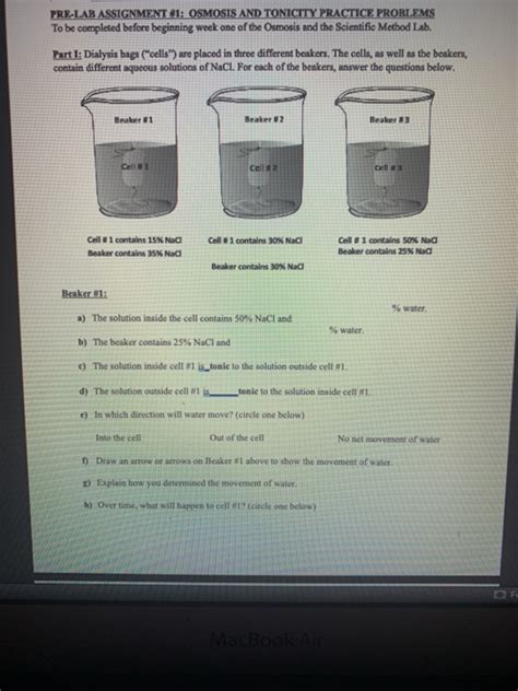 Solved Pre Lab Assignment 1 Osmosis And Tonicity Practice