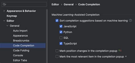 Code Completion PyCharm Documentation