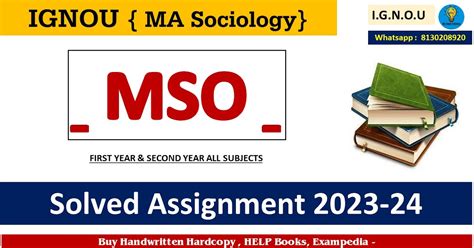 IGNOU FREE MA Sociology Solved Assignment My Exam Solution