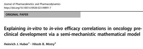 Explaining In Vitro To In Vivo Efficacy Correlations In Oncology Pre