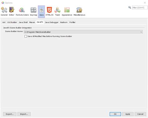 código java javafx scene builder instalación e integración en