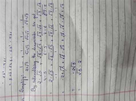 Rationalise The Denominator Of 1sqrt5 Sqrt6 Sqrt2