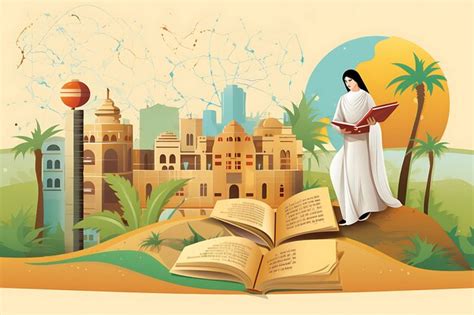 Premium Ai Image Arabic Language Learning Journey