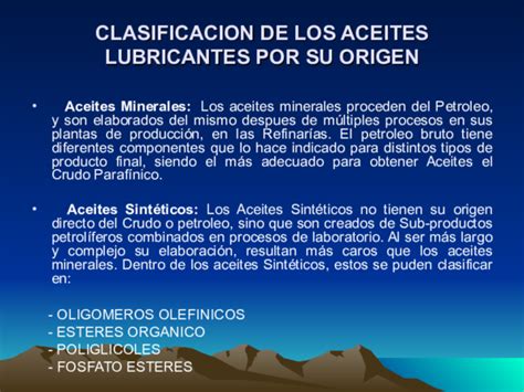 Ppt Clasificacion Lubricantes