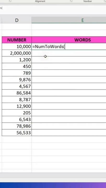 numbers to words in excel excel smartexcel exceltech shorts