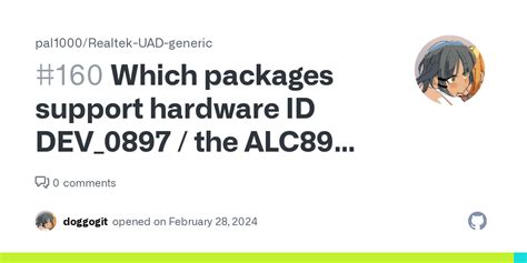 Which Packages Support Hardware Id Dev 0897 The Alc897 Codec · Issue