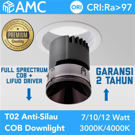 Jual Amc T02 Cob Led Downlight Cri Ra 97 Lampu Sorot Plafon Spotlight