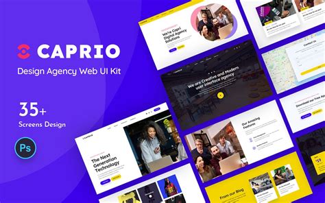 caprio design agency web ui kit 192399 templatemonster