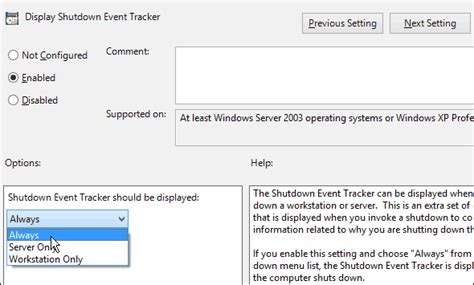 Windows Shutdown Event Tracker Monitors System Reboots