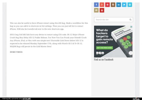 New Ios12 Ios11 Bug Safari Crash Iphone Restart Ppt