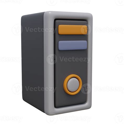 3d Render Illustration Of Pc Tower Technology Concept Illustration