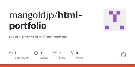 GitHub Marigoldjp Html Portfolio My First Project Of Self Html Website