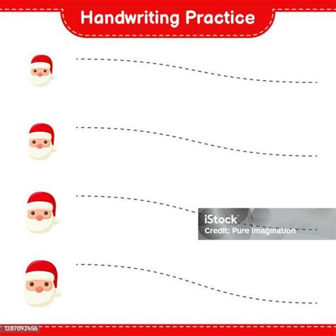 필기 연습 산타 클로스의 라인을 추적 교육 어린이 게임 인쇄 워크 시트 벡터 일러스트레이션 0명에 대한 스톡 벡터 아트 및 기타 이미지 Istock