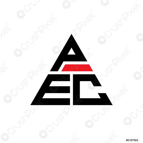 Pec Triangle Letter Logo Design With Triangle Shape Pec Triangle Stock Vector 6187963