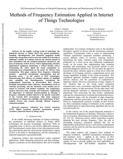 pdf methods of frequency estimation applied in internet of things