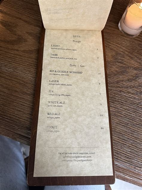 Sip Guzzle Menu Full Menu Update 2025