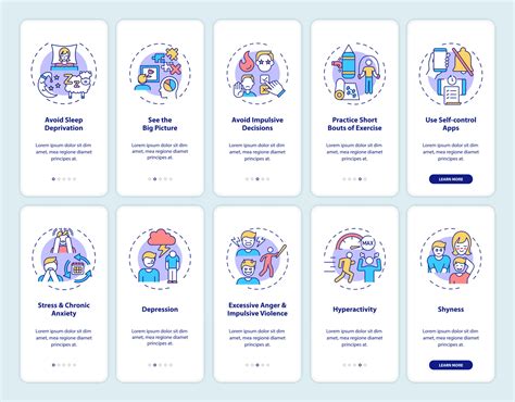 Self Control Onboarding Mobile App Page Screen With Concepts Set 2580810 Vector Art At Vecteezy