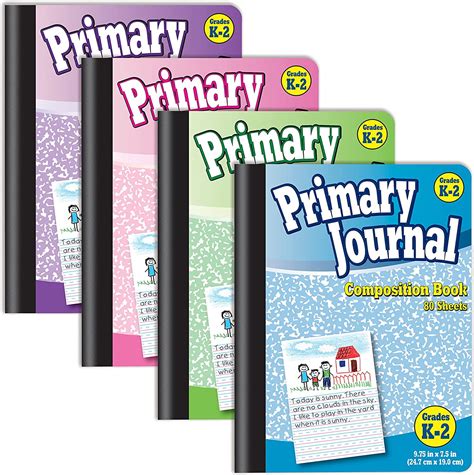 Primary Journal Hardcover 4 New Fun Colors Primary Composition Book