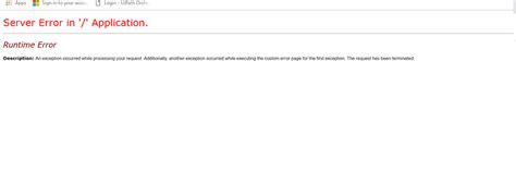 Orchestrator Runtime Error Server Error In Application Help
