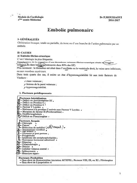 Embolie Pulmonaire Pdf